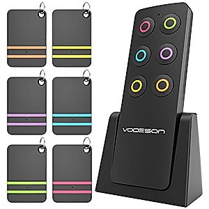 Key Finder, Vodeson Wireless RF Locator Item Anti-Lost Tag Alarm Reminder Key Phone Pets Keychain Wallet Tracker Remote Beeper Finder, 6 Receivers, No APP Required (6 Receivers)