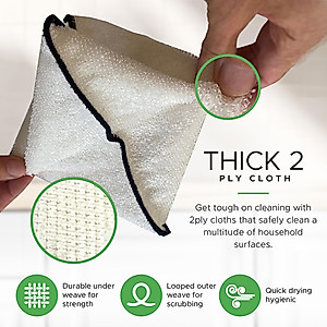 Whiffkitch Bamboo Dishcloths for Kitchen and Multi Surface Cleaning, 6"x7" 6pk Set, Reusable, Washable, Scrub-Non-Scratch, Extra Absorbent, Quick Drying, Eco Friendly Rags, Household Essential Cloths