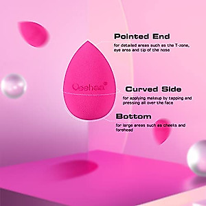 Veehaa 2PCS Makeup Sponge Set, Latex Free Makeup Blender for foundation, Makeup Sponges egg shaped, Makeup Sponges for all areas
