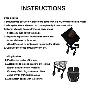 4 Set Spa Hot Tub Cover Broken Latch Repair Kit have Slot - Replace Latches Clip Lock with Keys and Hardwares