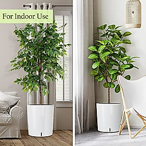 SAROSORA Large Round Self Watering Planter Pot 12.5'' for Home Garden Patio Tall Tree