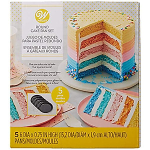 Wilton Easy Layers 5-Piece Layer Cake Pan Set, 6-Inch, Steel