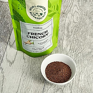 Worldwide Botanicals French Chicory Root - Brew Like Coffee, Blend Roasted Chicory Root With Coffee, Prebiotic Coffee Alternative, Acid Free, Caffeine Free, Kosher - 1 Pound