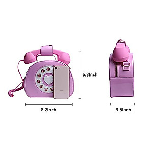 SUKUTU Telephone Shaped Purse Shoulder Crossbody Tote Bags Women Retro Phone Top-Handle Handbags for Girls