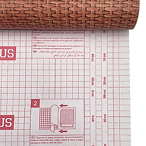 Yifely Light Brown Weave Wood Grain Furniture Paper Self-Adhesive Shelf Liner Door Sticker 17.7 Inch by 9.8 Feet