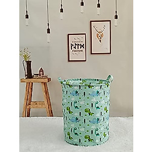 ELIVHINE Easter basket Storage Baskets Waterproof Foldable Organizer Large Storage Bins for Dirty Clothes Home and Office Toy Organizer Laundry Hamper (Forest Dinosaur)