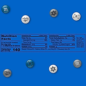 M&M'S Pre-Designed Bar Mitzvah Milk Chocolate Candy - 2lbs of Bulk Candy in Resealable Pack for the Bar Mitzvah Party Sweet Stuff for DIY Commemorative Bar Mitzvah Gift or Party Favors