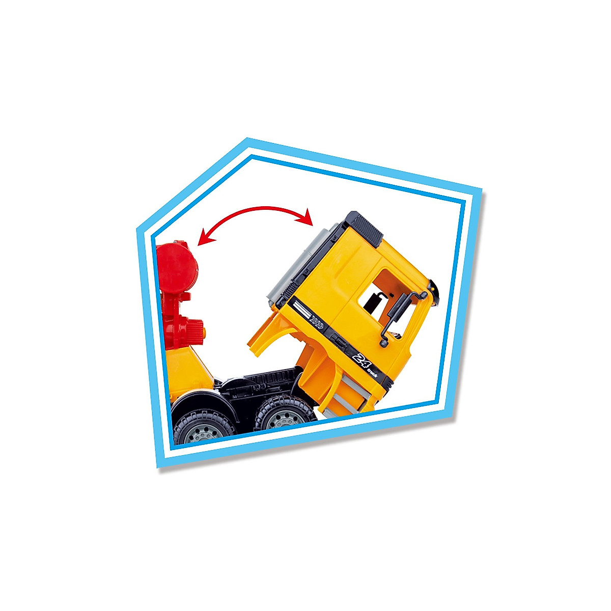 Playee Cement Mixer Toy Truck for Kids Oversized Friction Cement Truck - 14" Construction Vehicle Toy for Boys and Girls - Can Actually Turn The Mixer, Great Car Toys Gift Giveaways for Your Kids