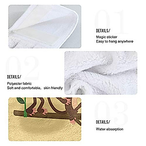 Alaza 2 Pcs Kitchen Towel, Jungle Monkeys Playing Swing Absorbent Towel Hanging Towel Hand Towel