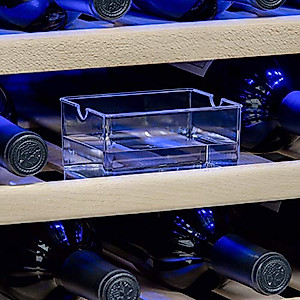 NewAir 24” 46 Wine Bottle Cooler | Dual Zone Cooling 40-66 Degrees Wine Fridge | Stainless Steel With Quiet Compressor And Removable Beech Wood Shelves NWC046SS01