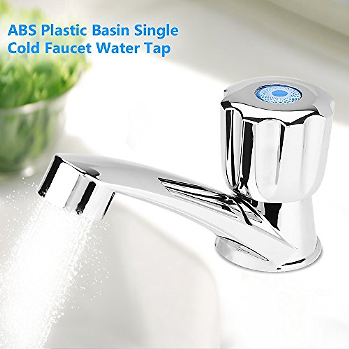 Fdit Water Tap Single Cold Faucet Water Nozzle G1/2 Bathroom Basin Kitchen Sink Rest Room Washing Basin Accessories ABS(Knob Handle)