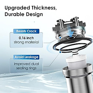 Waterdrop AS08 Stainless Steel Under Sink Water Filter System, 1 Years Lifetime Under Sink Water Filter, 5X Service Life, Reduces Chlorine, Lead, Heavy Metals, Bad Taste, Brushed (1 Filter Included)