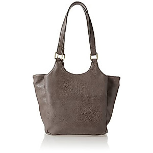 Bueno of California Solid Grainy Tote, Dark Taupe