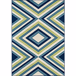 Momeni Rugs , Baja Collection Contemporary Indoor & Outdoor Area Rug, Easy to Clean, UV protected & Fade Resistant, 3'11" x 5'7", Multicolor