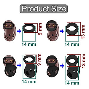 4 Pairs Galaxy Buds Live Ear Tips Ear Hooks Kit Set, Small/Large 2 Size Silicone Anti-Slip Fit in Case Rubber Ear Buds Wings Eartips Compatible with Samsung Galaxy Buds Live - Mystic Black