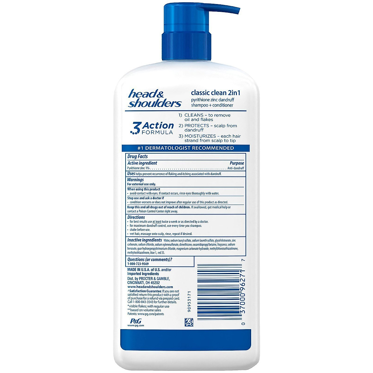 Head & Shoulders Classic Clean 2-in-1 Anti-dandruff Shampoo + Conditioner, 32.1 Fl Oz