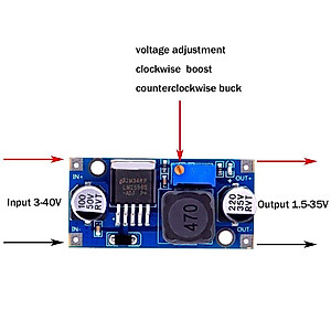 DAOKI 6Pcs Step-Down Power Supply Module LM2596 LM2596S Buck Converter DC to DC 3.0-40V to 1.5-35V High Efficiency Voltage Regulator Module
