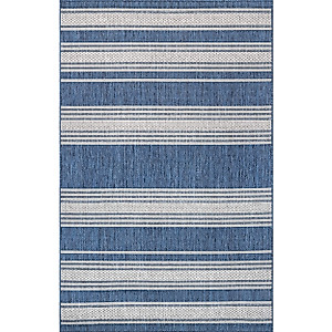 Rugs USA x Lauren Liess Romy Striped Indoor/Outdoor Area Rug, 4x6, Blue
