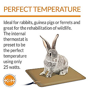 K&H PET PRODUCTS Outdoor Small Animal Heated Pad for Rabbits and Small Animals Tan 9 X 12 Inches