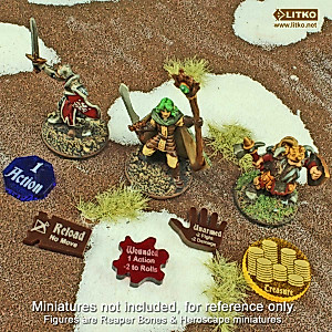 LITKO Treasure Tokens | Compatible with Frostgrave | Transparent Yellow (10)