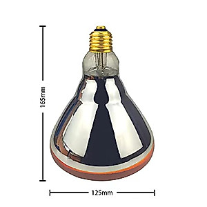 BONGBADA 2 Pack 250W Heat Lamp Red Infrared Bulbs Glass Lamp Bulb for Food Service, Brooder Bulb, Chicks, Pet, Bathroom, Light Therapy Use E26 Base, Flood Light Heat Lamp Bulb.