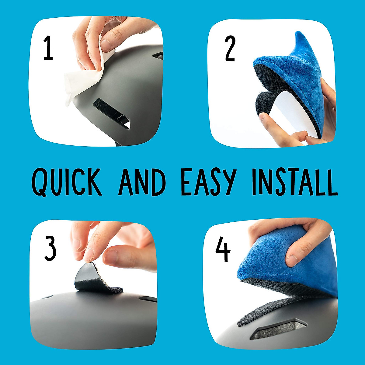 ParaWild Shark Helmet Accessories w/Sticky Hook & Loop Fastener Adhesive (Helmet not Included), Fun Fin/Ears/Mohawk/Covers for Snowboarding, Skiing, Biking, Cycling for Kids and Adults