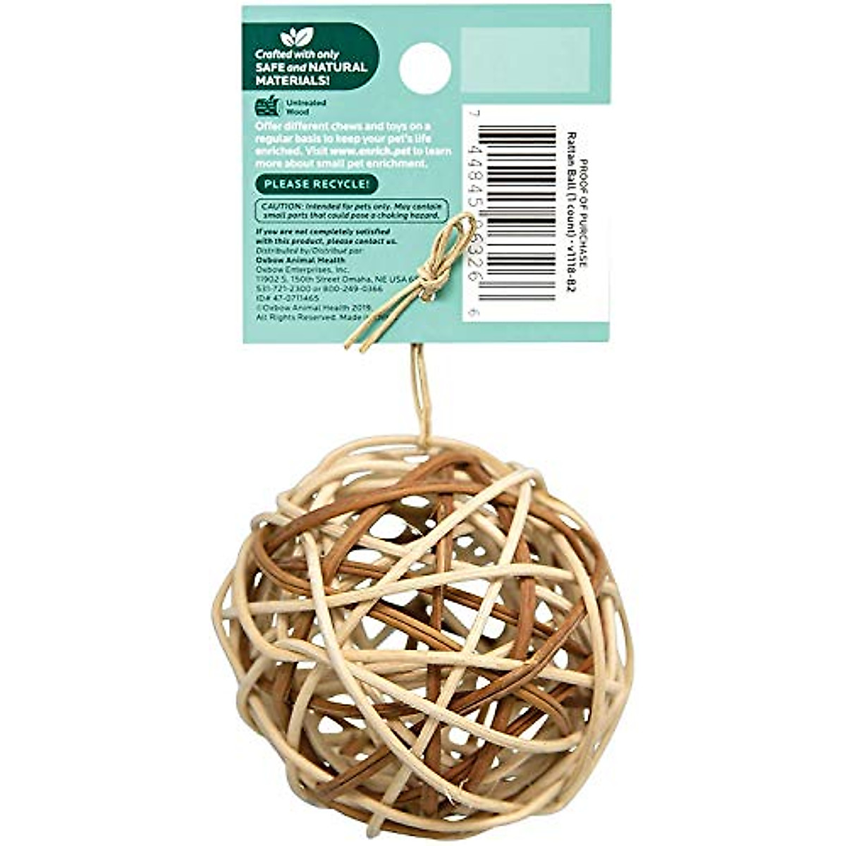 Oxbow Animal Health 3 Pack of Rattan Ball Small Pet Chew Toys