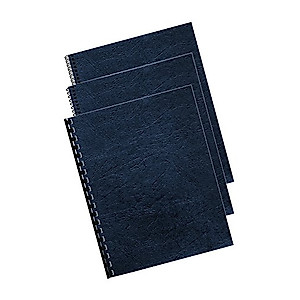 Fellowes Letter Size Binding Covers Expressions Grain, 50-Pack, Navy (52124)