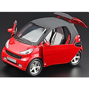 NC Red Pull Back Car Diecast Car Model Collectible Toy Scale 1/32 for Smart Fortwo