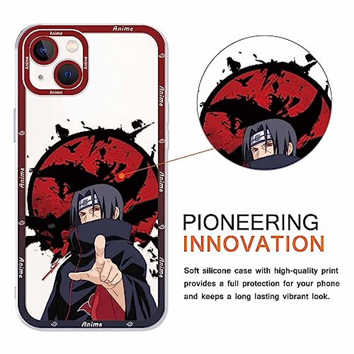 2 Pack Japanese Anime Case for iPhone 13 mini Clear Case 5.4", Cool Manga Cute Pattern Design, Cartoon Character Cases for Men Boys Women Girls Kids, Soft TPU Funda for iPhone13 Mini, Transparent