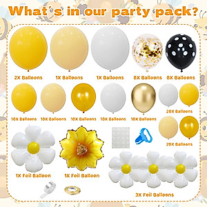 Bee Balloon Arch Kit Decorations - Bee Party Decorations with Bee Shaped Balloons Daisy Balloons Sunflower Balloon for Bee Themed Wall Decor Gender Reveal Baby Shower Birthday Party Supplies