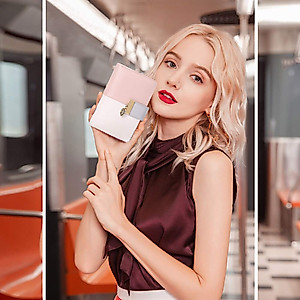 Womens Short Wallet Small Lady Purse Bifold RFID Blocking Leather Zipper Wallet Vintage Card Holder Elegant Clutch Wallet