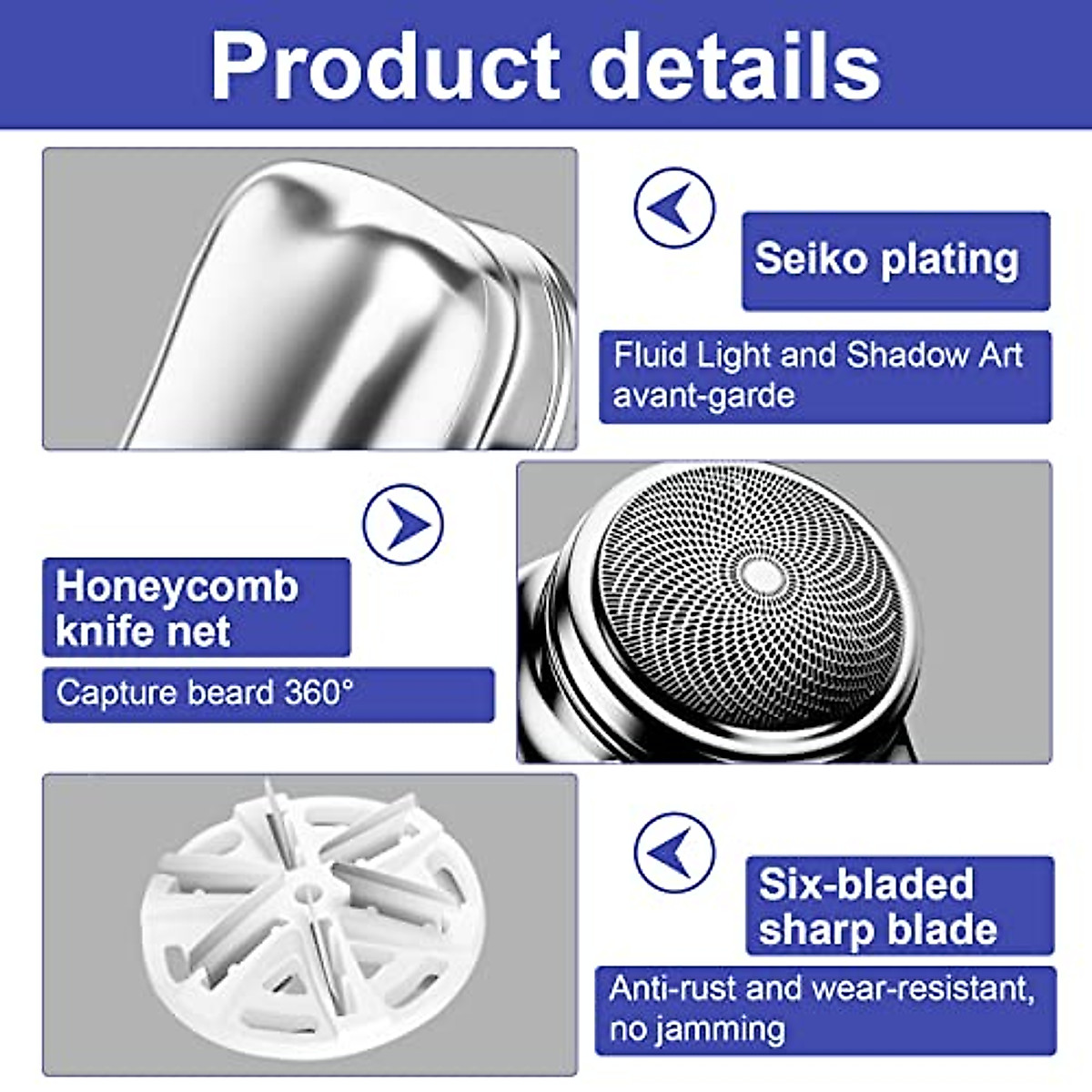 Electric Razor for Men, Mini-Shave Portable Electric Shaver, Pocket Size Portable Shaver -Wet and Dry Mens Razor USB Rechargeable Shaver Charging Easy One-Button Use for Home,Car,Travel (A-Black)