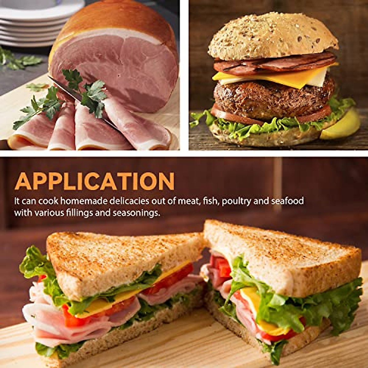 Newhai Ham Maker Meat Press Tool for Making Ham Meat Deli Meat Maker Homemade Lunch Meat Maker with Thermometer Stainless Steel