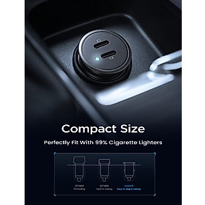 USB C Car Charger, 56W Fast Charger Type C AINOPE Mini 2-Port Cigarette Lighter USB Charger, PD 3.0 Dual Car Charger Adapter for iPhone 14 13 12 11 Pro Max X, Galaxy S22/S20/S10, Pixel