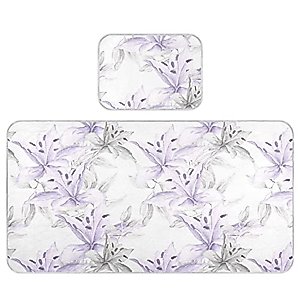 Lilies Flowers Floral Baby Bed Pad Mattress Pad Breathable Crib Mattress Protector for Standard Crib Toddler Bed Cover Cooling Mat Pads with Pillowcase for Kids Pets Toddler Baby 52"x28"