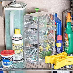 Richards Homewares Clearly Chic Slim Organizer, Large 6-Drawer, Clear