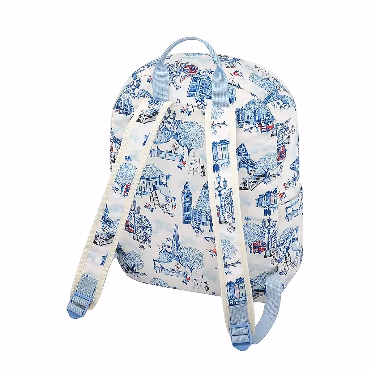 Cath Kidston Large Pocket Backpack Rucksack in 30 Years London Toile Print in Cream Oilcloth, Cream, Large