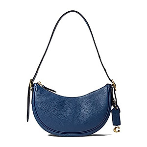 COACH Soft Pebble Leather Luna Shoulder Bag True Blue One Size