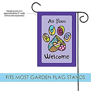 Toland Home Garden 119513 All Paws Welcome Paw Print Flag 12x18 Inch Double Sided Paw Print Garden Flag for Outdoor House Cat Dog Flag Yard Decoration