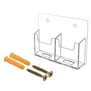 Marketing Holders 2 Pack Vertical Business Card Holder Wall Mount with Hanging Hardware Holds 2" x 3.5" Appointment Cards for Medical Facilities Gift Cards ID Badges Clear Acrylic Display Rack