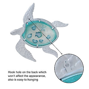 LIFFY 20Inch Metal Sea Turtle Wall Decor Hanging Wall Art Decorations for Beach Pool Patio Seametal