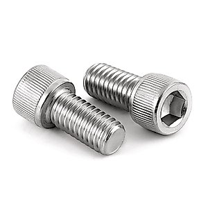 10-24 x 1/2" Socket Head Cap Screws, Full Thread, Allen Socket Drive, 304 Stainless Steel 18-8, Bright Finish, Quantity 50