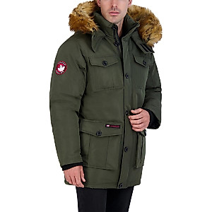 CANADA WEATHER GEAR Men's Insulated Winter Parka Coat Green Size XL