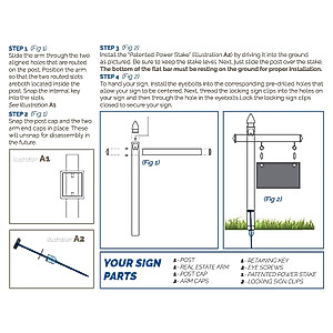 4Ever Products Vinyl PVC Real Estate Sign Post - White - 5' Tall Post (Single)