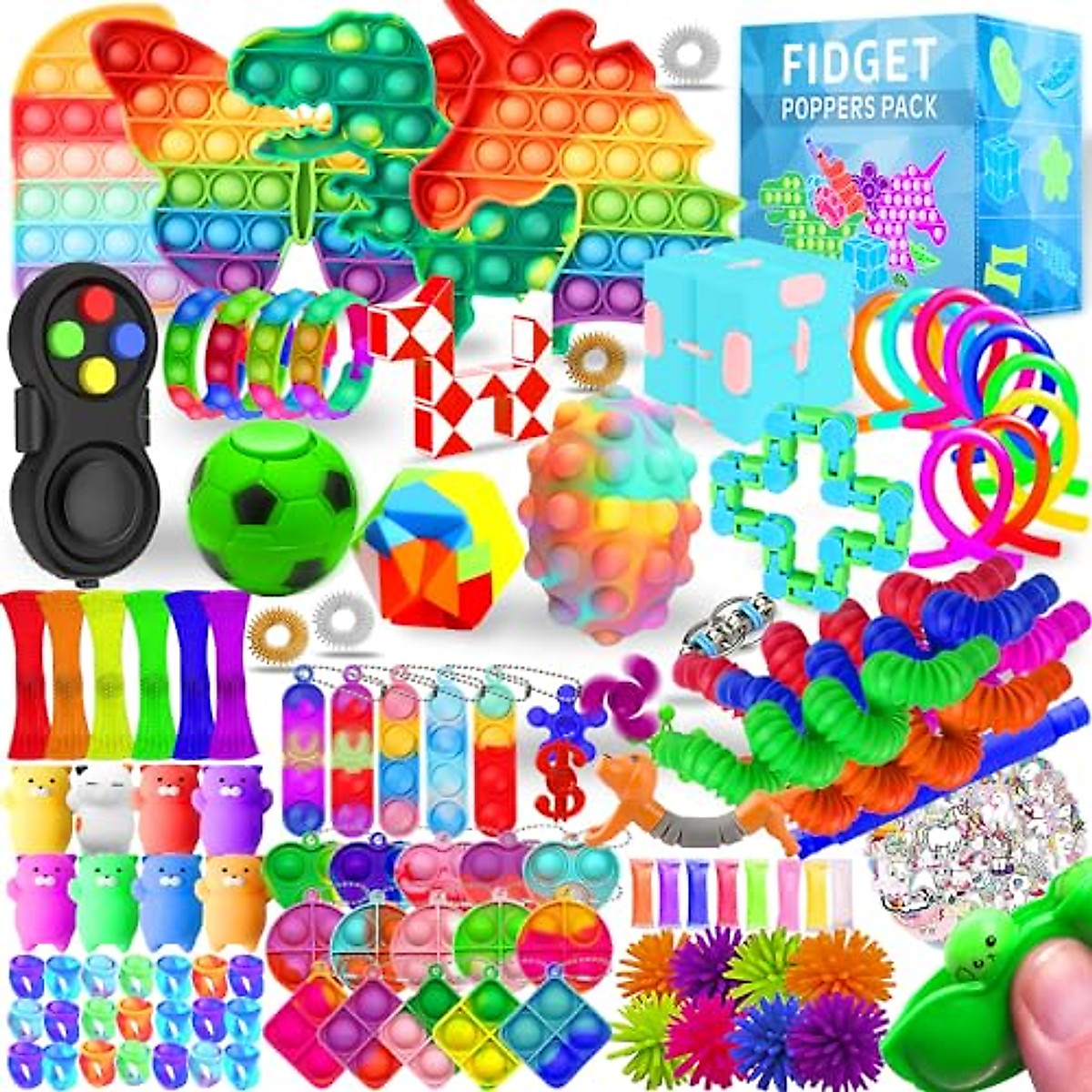 MOZACI Fidget Toys, 120 Pack Fidgets Set Stocking Stuffers for Kids Party Favors Autism Sensory Toy Bulk Adults Kids Boys Girls Teens Stress Autistic ADHD Anxiety Carnival Treasure Classroom Prizes