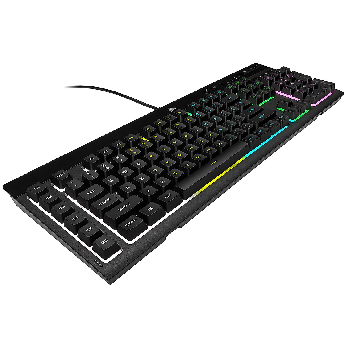 CORSAIR K55 RGB PRO-Dynamic RGB Backlighting - Six Macro Keys with Elgato Stream Deck Software Integration-IP42 Dust and Spill Resistant-Detachable Palm Rest-Dedicated Media and Volume Keys, Black
