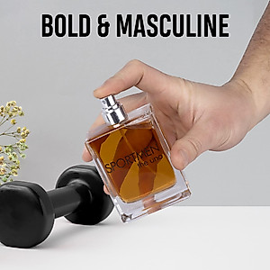 NovoGlow Sportmen the Uno for Men - 3.4 Fl Oz Eau De Parfum Spray - Long Lasting Warm Spicy & Woody Scent Smell Fresh & Masculine All Day Includes Carrying Pouch Gift for Men for All Occasions