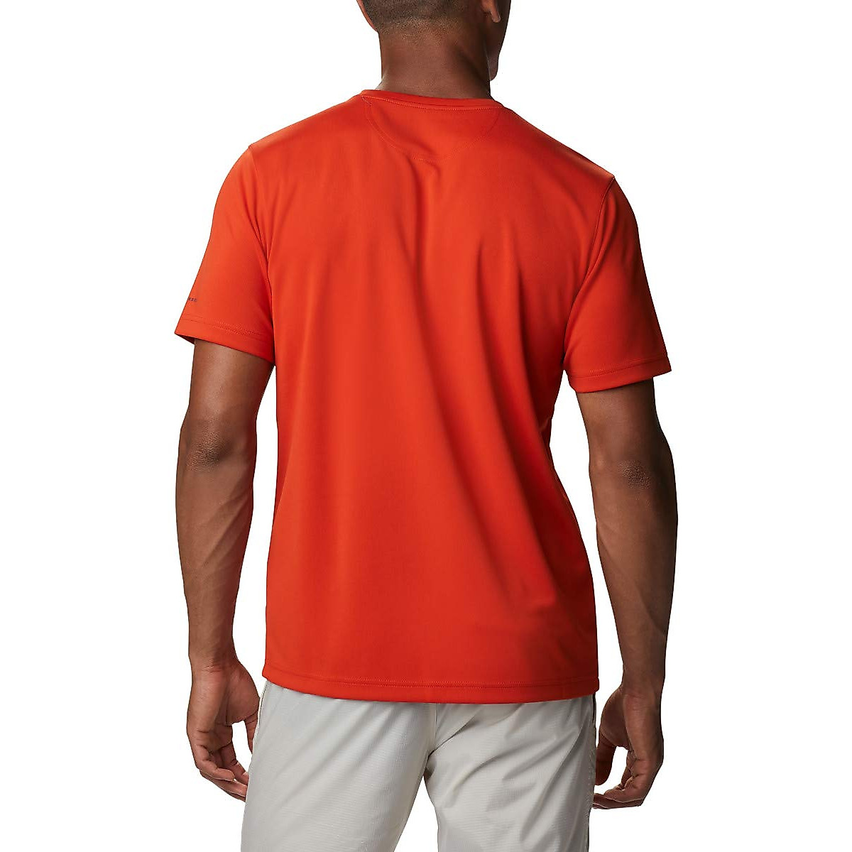 Columbia Men’s M Mist Trail Short Sleeve Tee Shirt, Cooling Material, Sun Protection, Bonfire, Small