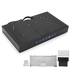 Under Cabinet Range Hood 12V Cooking Range Hood 3 Speed Adjustable with Touchable Screen LED Light for RV Camper Kitchen